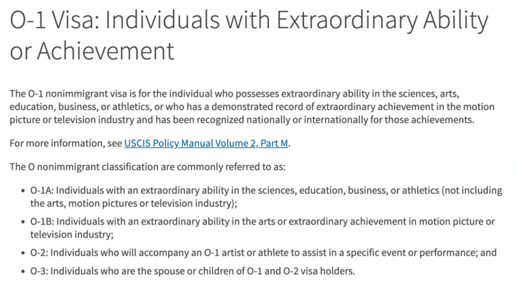 O1A签证 vs O1B签证，该选择哪一款？